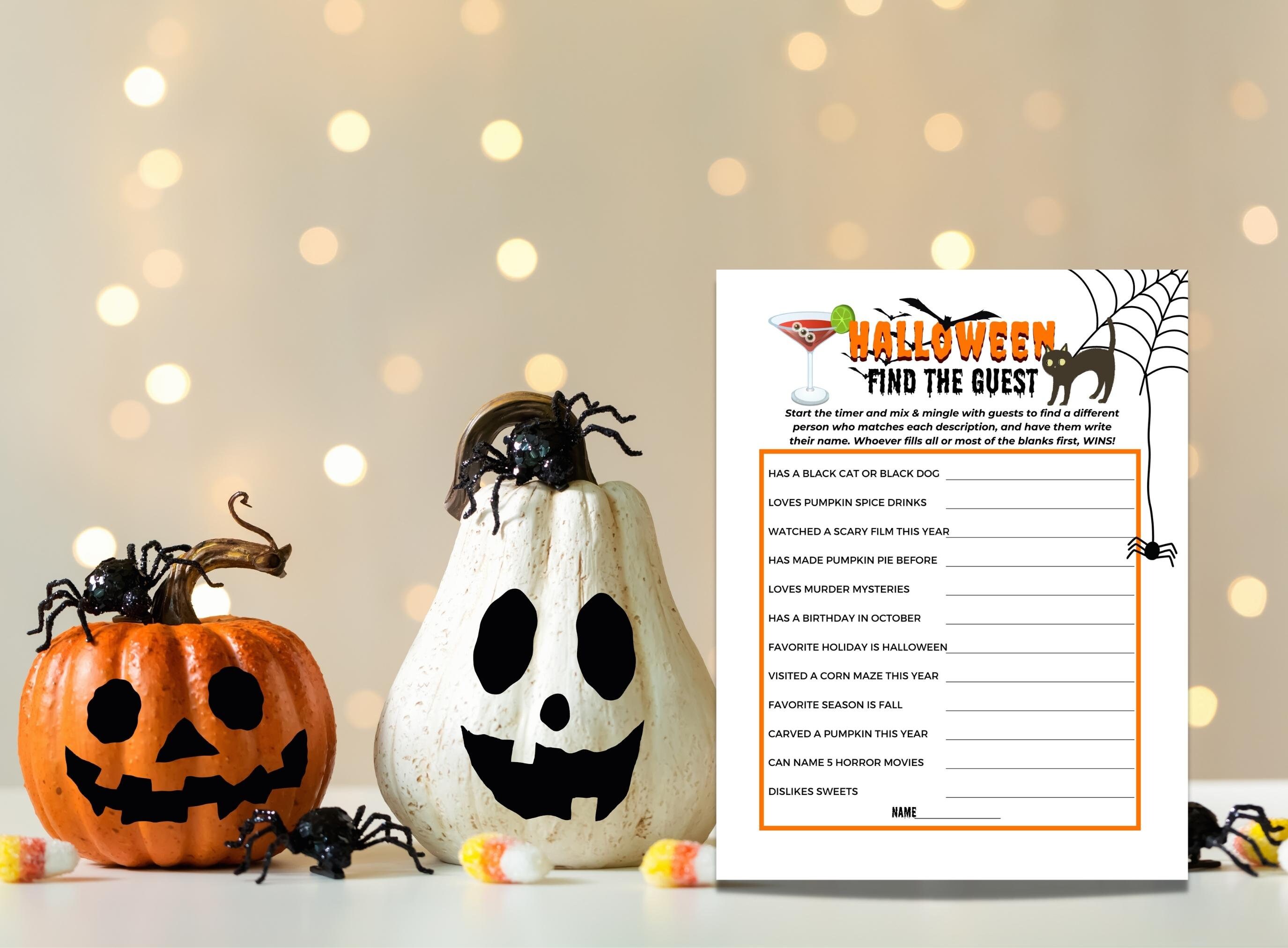 Halloween Find the Guest Who Printable Party Game, Fun Mix and Mingle ...