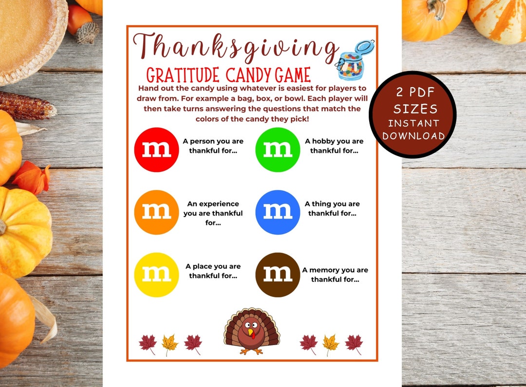 Thanksgiving Gratitude Game, Thanksgiving Games Printable ...