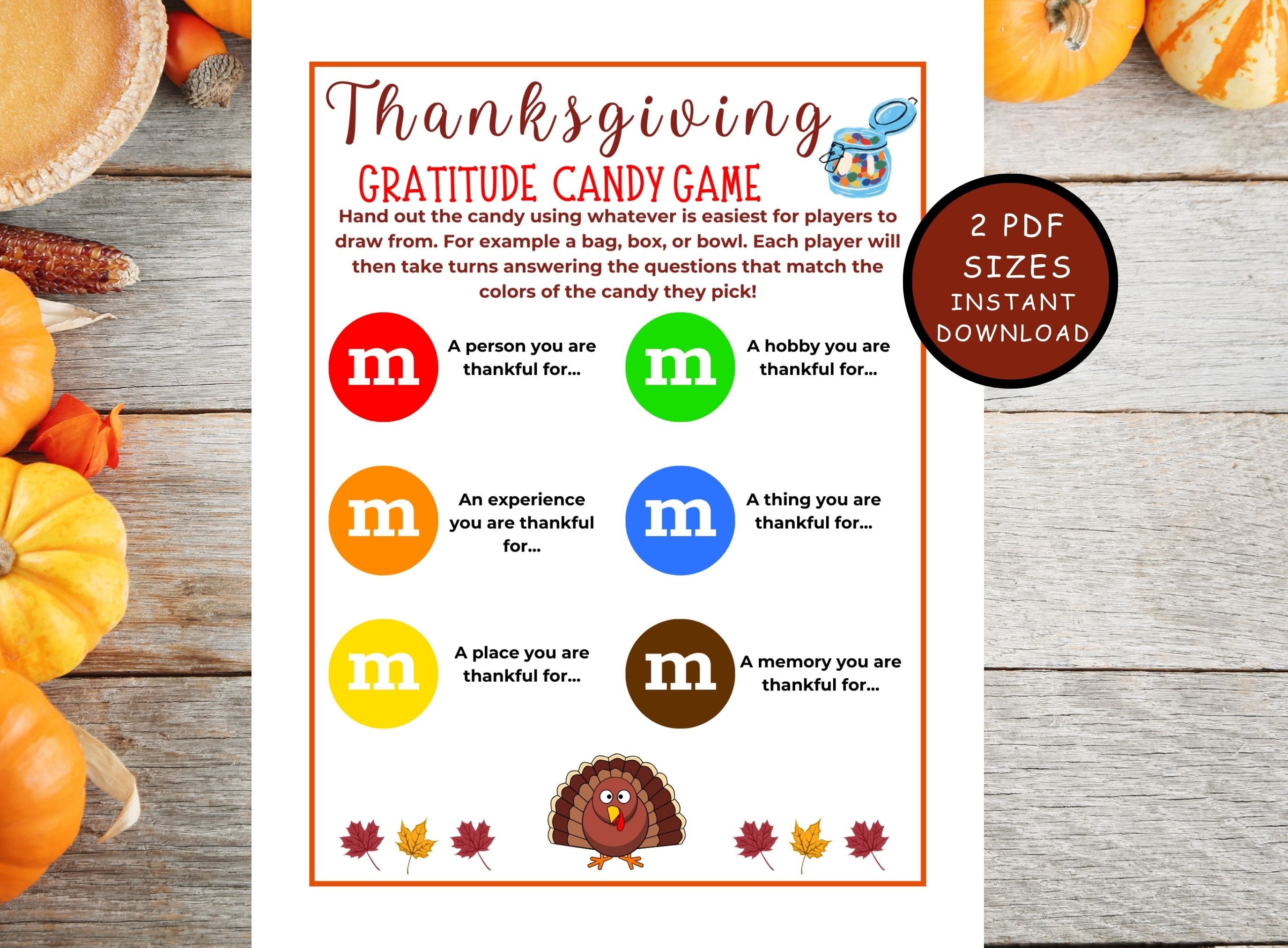 Thanksgiving Gratitude Game, Thanksgiving Games Printable ...