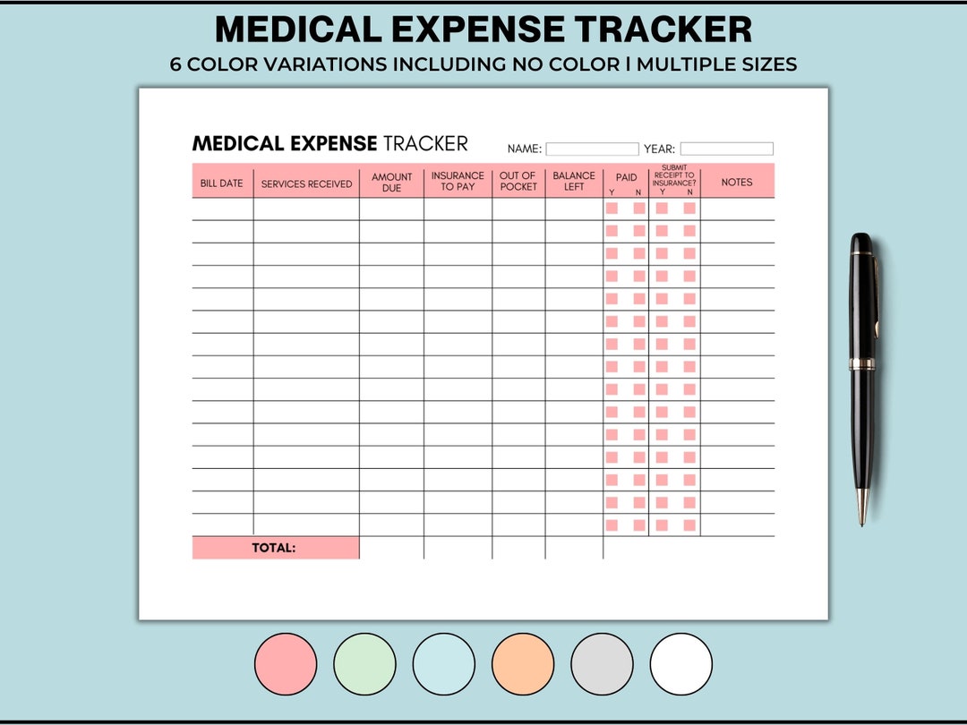 Medical Expense Tracker, Medical Bill Tracker, Medical Binder Printable ...