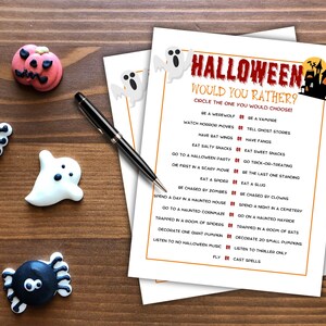 Halloween Would You Rather Printable Game, Fun This or That Activity ...