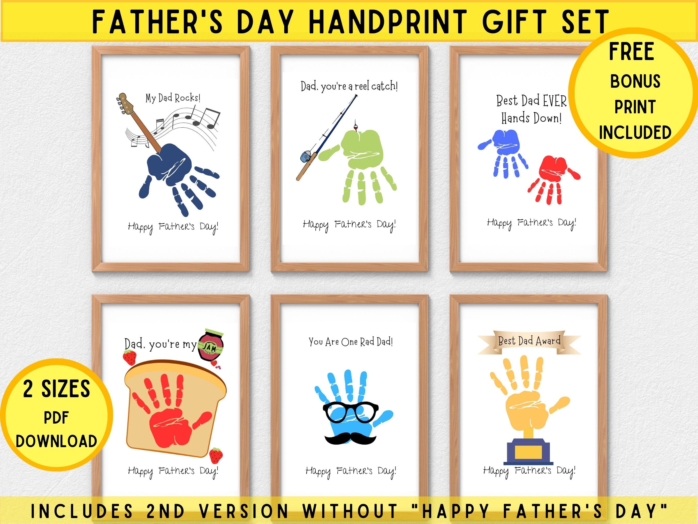 Father's Day Handprint Craft, Printable Father's Day Gift From Kids ...