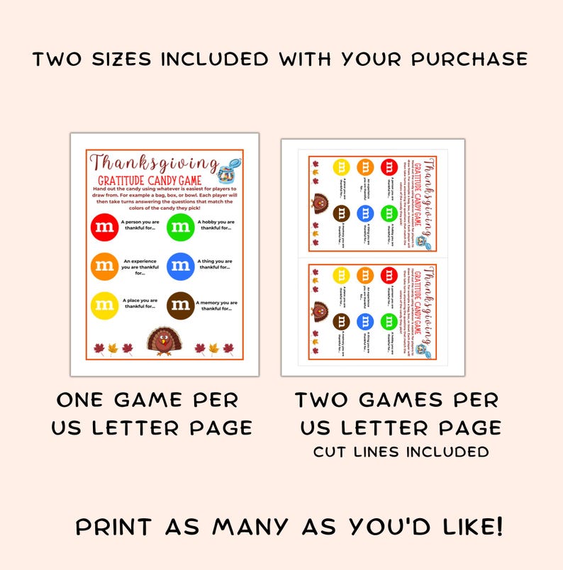 Thanksgiving Gratitude Game, Thanksgiving Games Printable ...