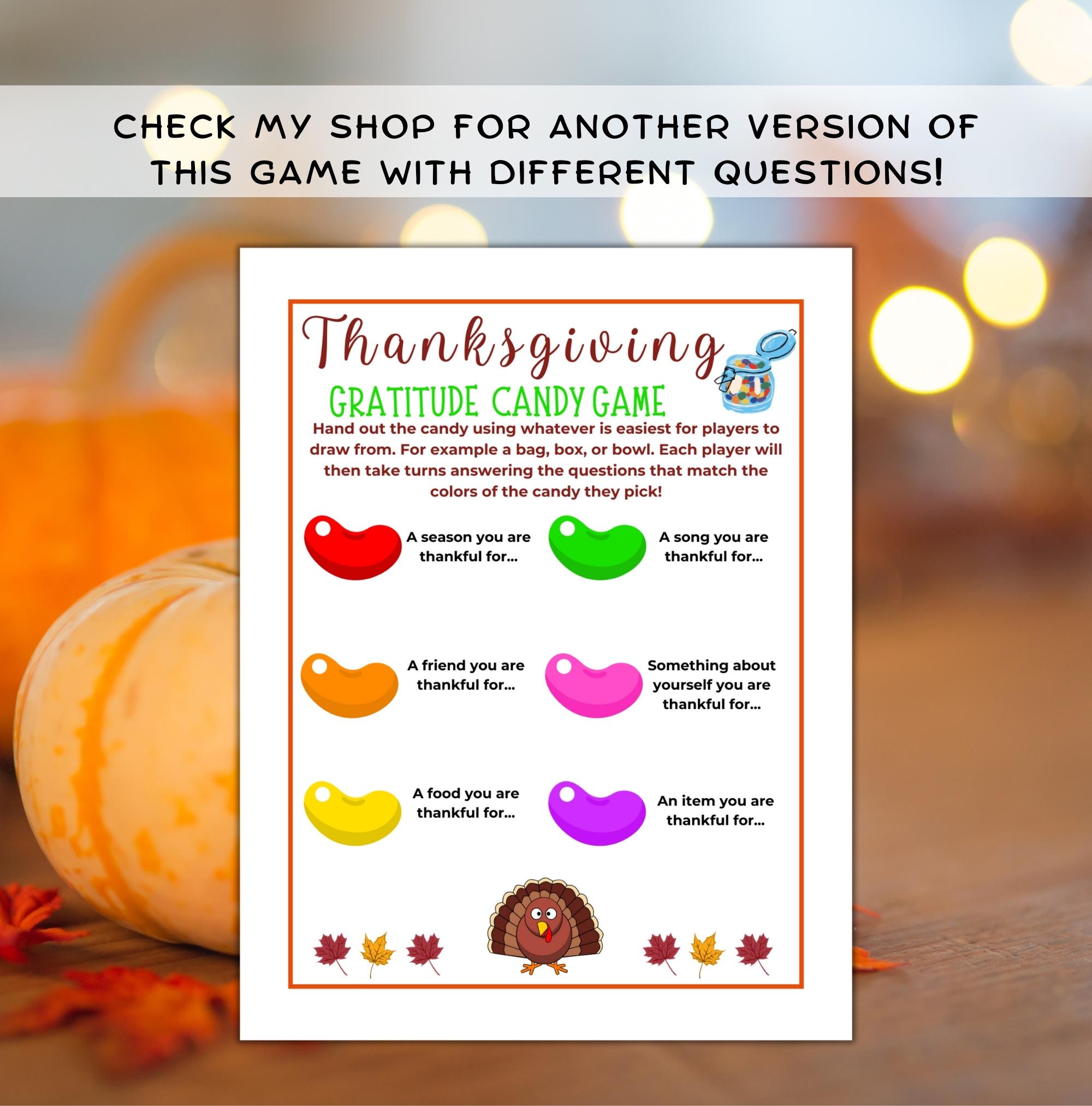 Thanksgiving Gratitude Game, Thanksgiving Games Printable ...