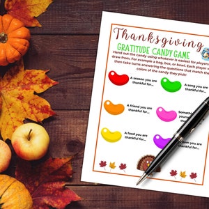 Thanksgiving Gratitude Game, Kids Table Activities, Gratitude Sheet ...