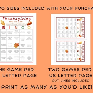 Friendsgiving Bingo Game Printable, Thanksgiving Find the Guest Game ...
