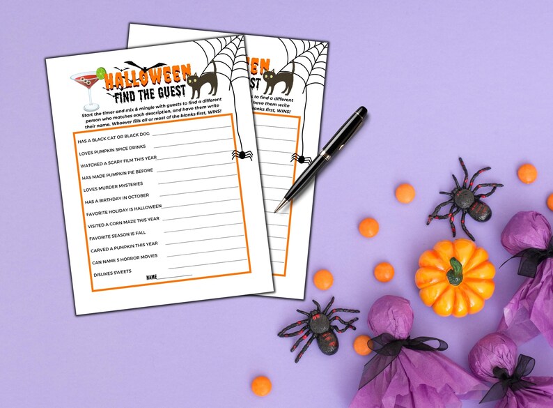 Halloween Find the Guest Printable Party Game, Fun Mix and Mingle ...