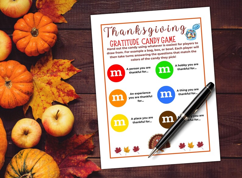 Thanksgiving Gratitude Game, Thanksgiving Games Printable ...