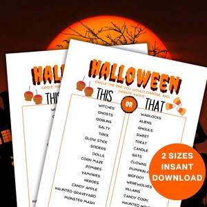 Halloween This or That Game, Halloween Would You Rather, Halloween ...