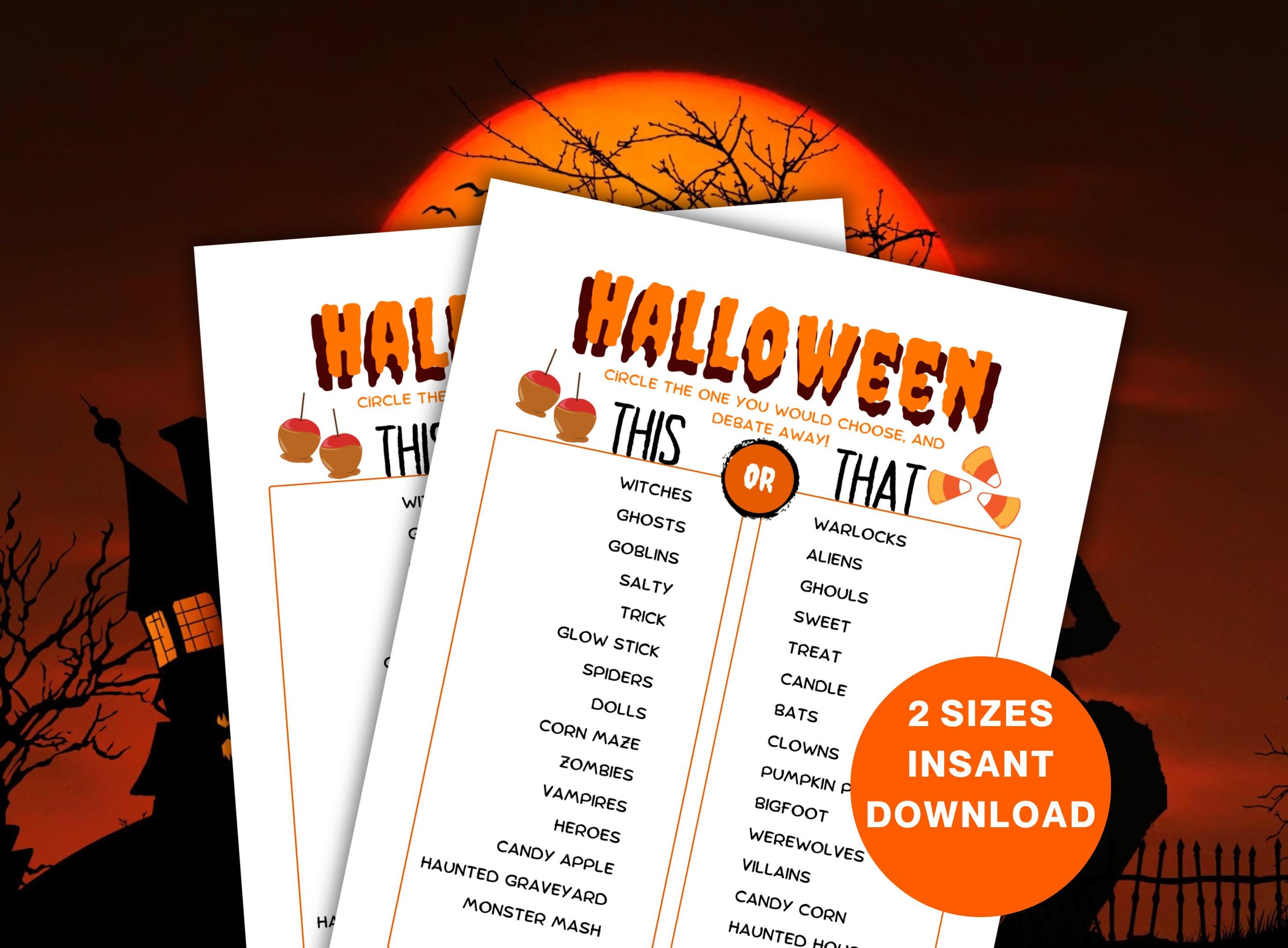 Halloween This or That Game, Halloween Would You Rather, Halloween ...