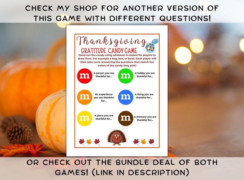Thanksgiving Gratitude Game, Kids Table Activities, Gratitude Sheet ...