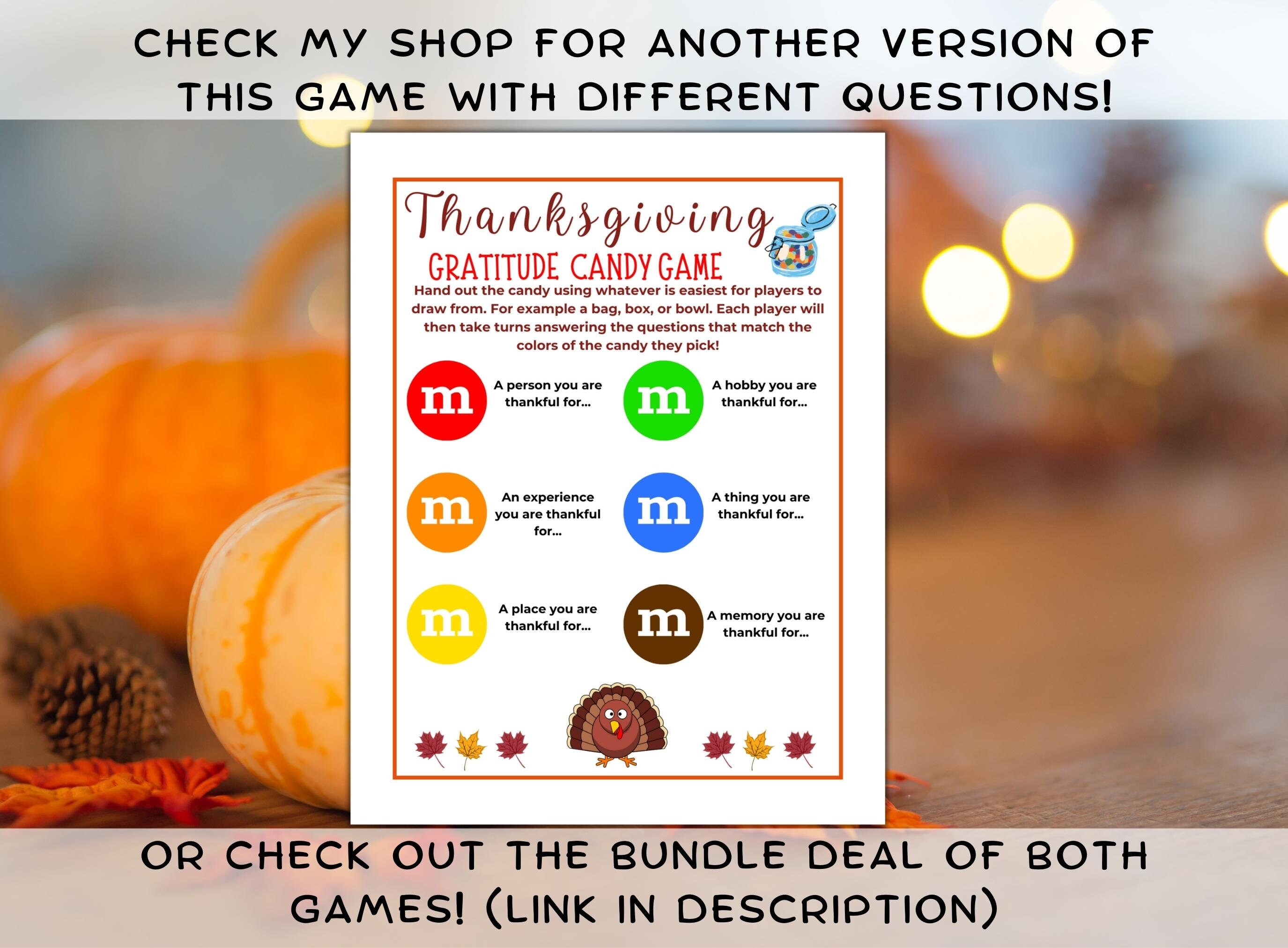Thanksgiving Gratitude Game, Kids Table Activities, Gratitude Sheet ...