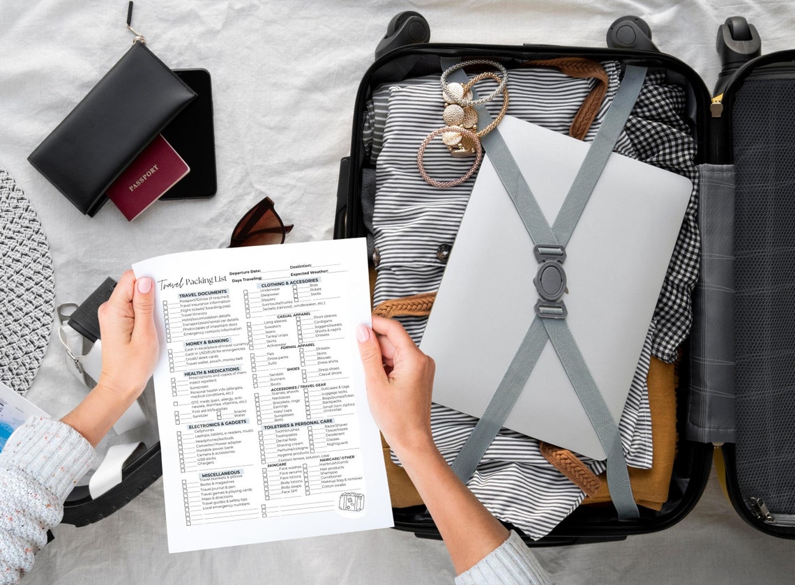 Travel Essentials Packing List, Vacation Checklist, Packing List ...