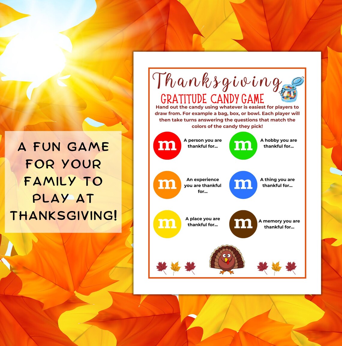 Thanksgiving Gratitude Game, Thanksgiving Games Printable ...