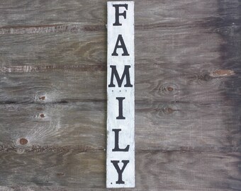 Vertical family sign | Etsy