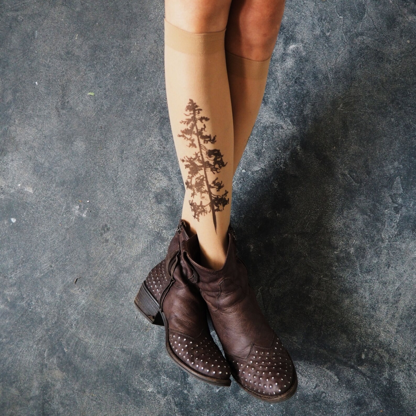 Womens Boot Socks With Pine Tree | Etsy