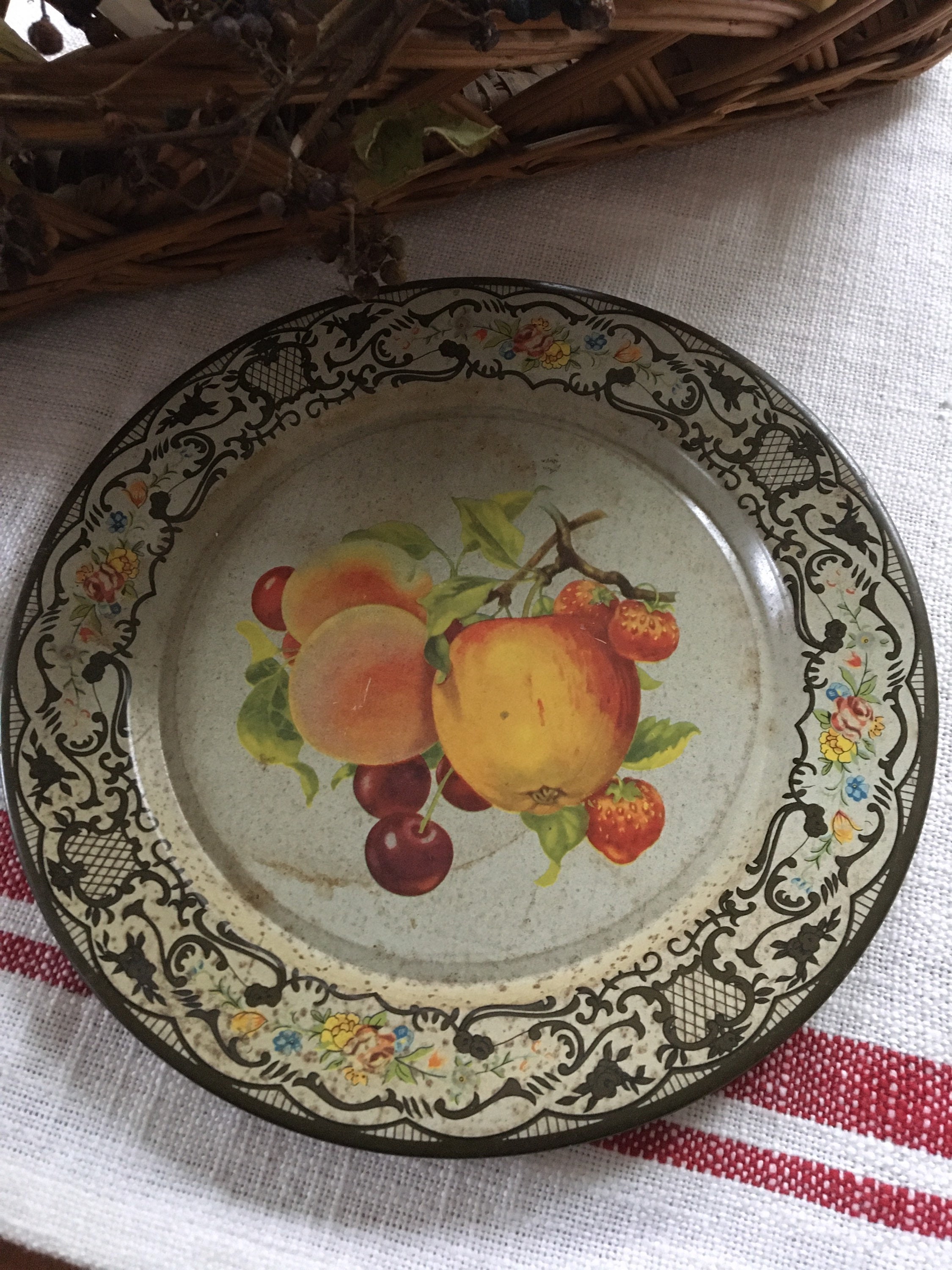 Two Enamelware-tin Plates -DAHER Decorated Ware - Etsy