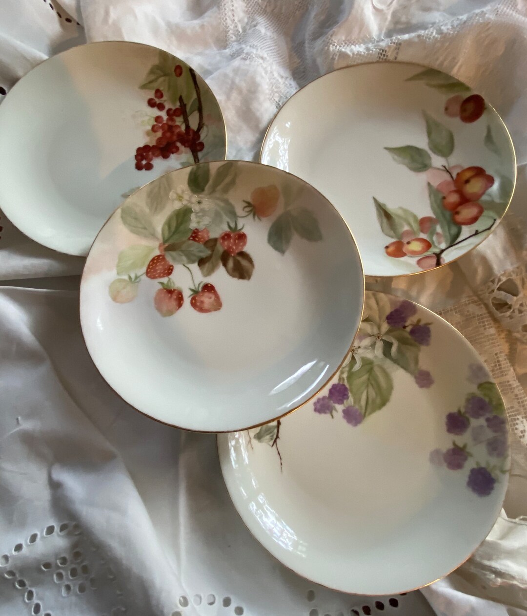 H&C Plates Decorated With Fruits - Etsy