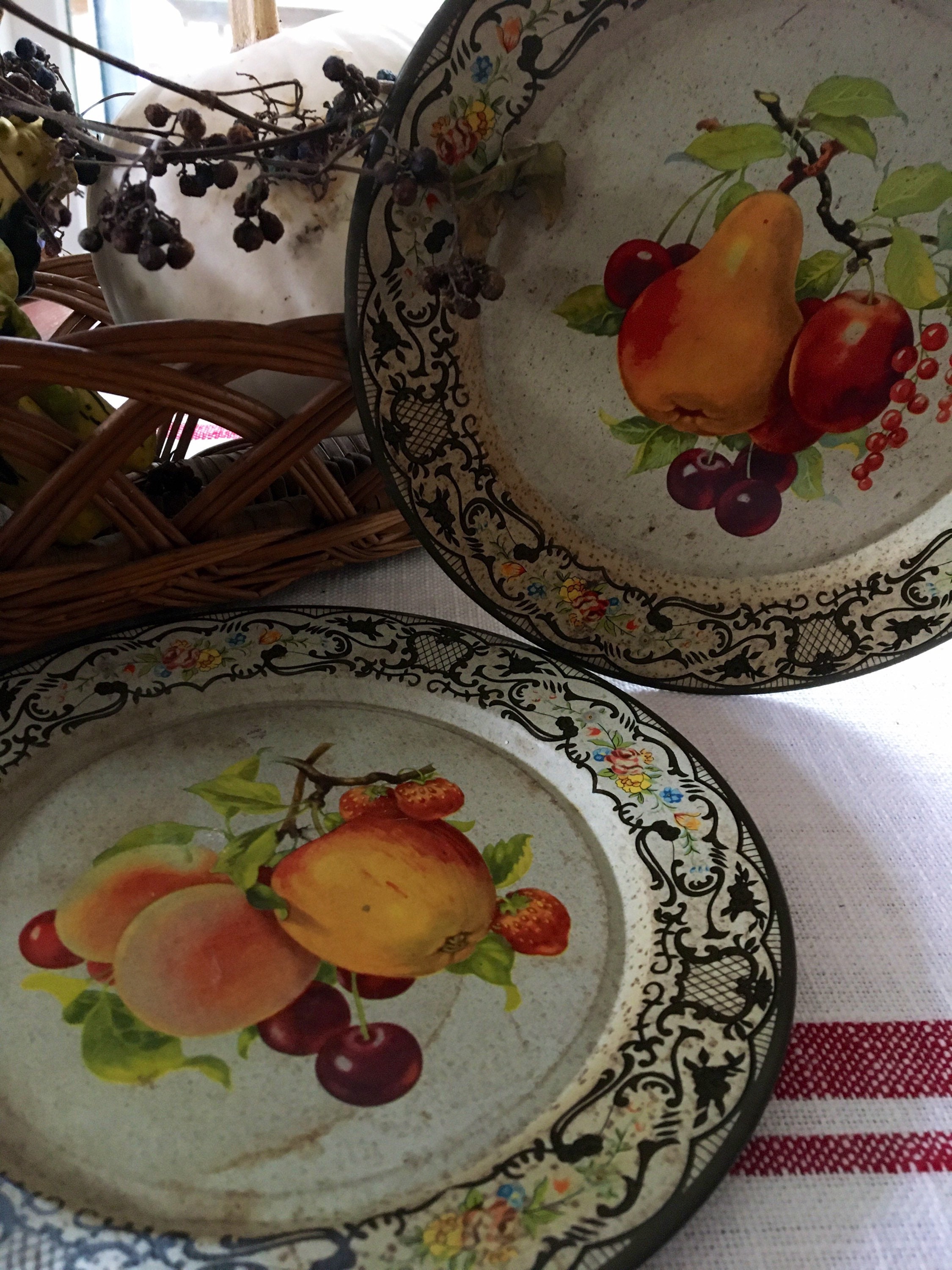 Two Enamelware-tin Plates -DAHER Decorated Ware - Etsy