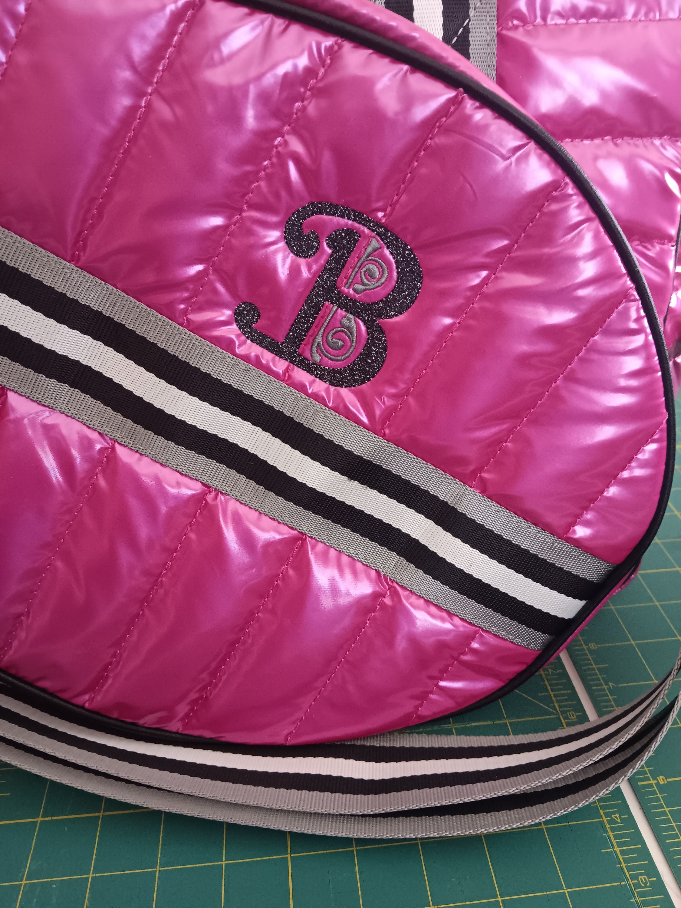 Neoprene Hot Pink Puffy Tennis Bag With Free Embroidery Fits 105 or ...