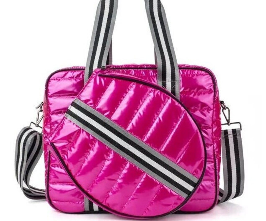 Neoprene Hot Pink Puffy Tennis Bag With Free Embroidery Fits 105 or ...