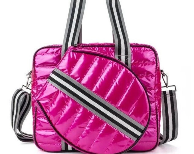 Neoprene Hot Pink Puffy Tennis Bag With Free Embroidery Fits 105 or ...
