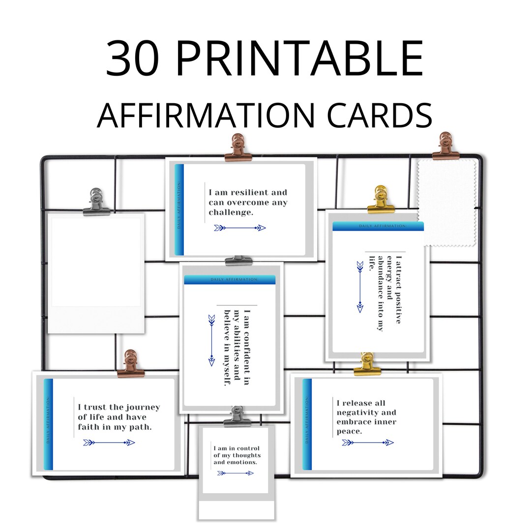 30 Affirmation Cards - Etsy