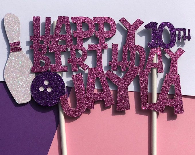 Bowling Birthday Cake Topper, Cake Topper for Bowling, Girls Bowling ...