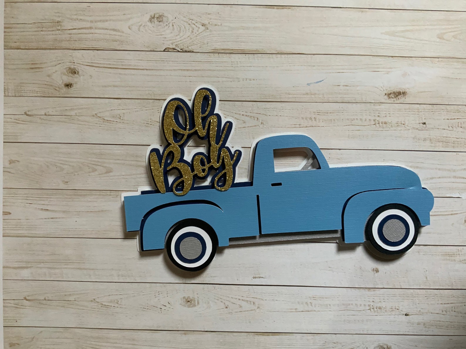 Baby Shower Cake Topper, Oh Boy Cake Topper, Truck Cake Topper, It’s a ...