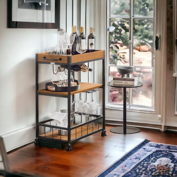 Rustic Bar Cart - Etsy