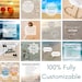 30 Editable Beach Ocean Themed Instagram Post Templates for Canva ...