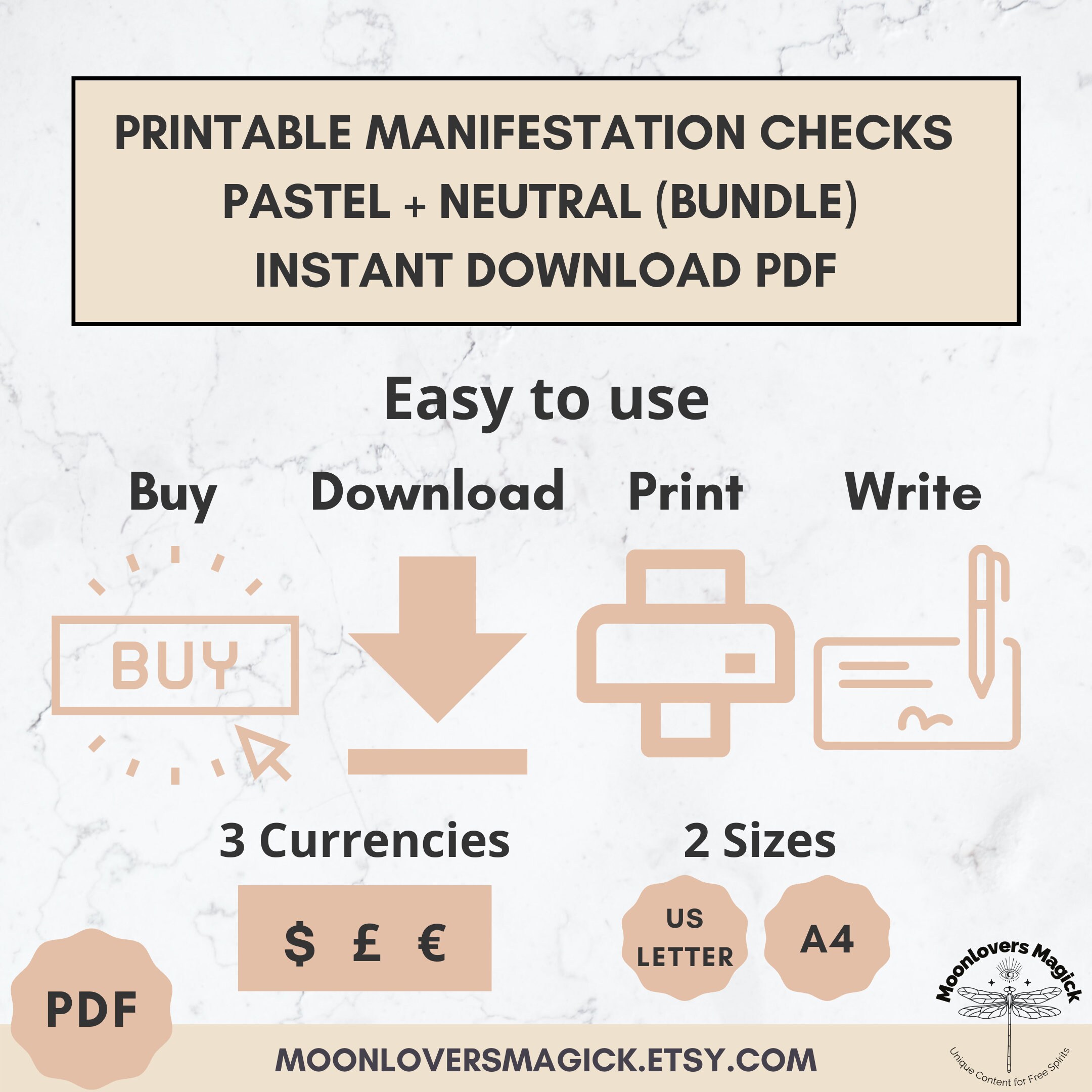 Printable Vision Board Checks Pastel Neutral Minimalist - Etsy