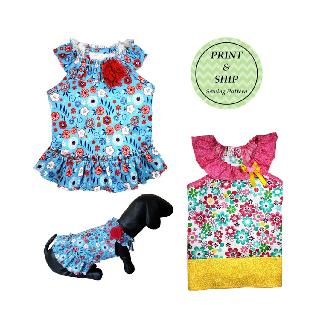 PRINTED Nina Dog Dress Sewing Pattern PDF, Dog Clothes Pattern, Pet ...
