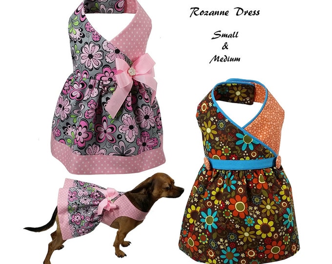 Roxanne Dog Dress SMALL & MEDIUM Dog Clothes, Sewing Pattern, Dog ...