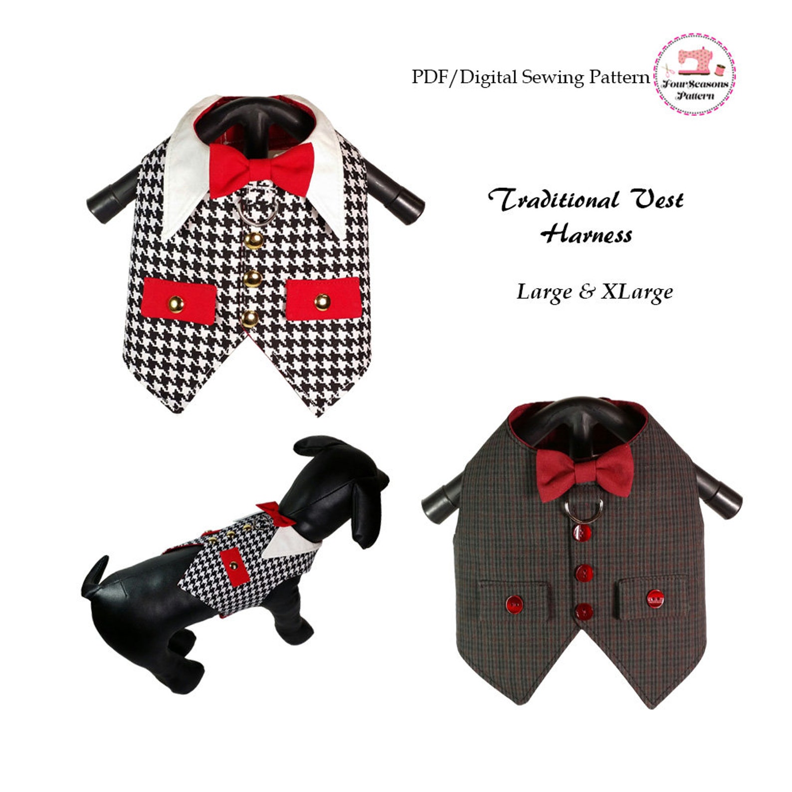 Traditional Vest LARGE & XLARGE PDF Sewing Pattern Dog | Etsy