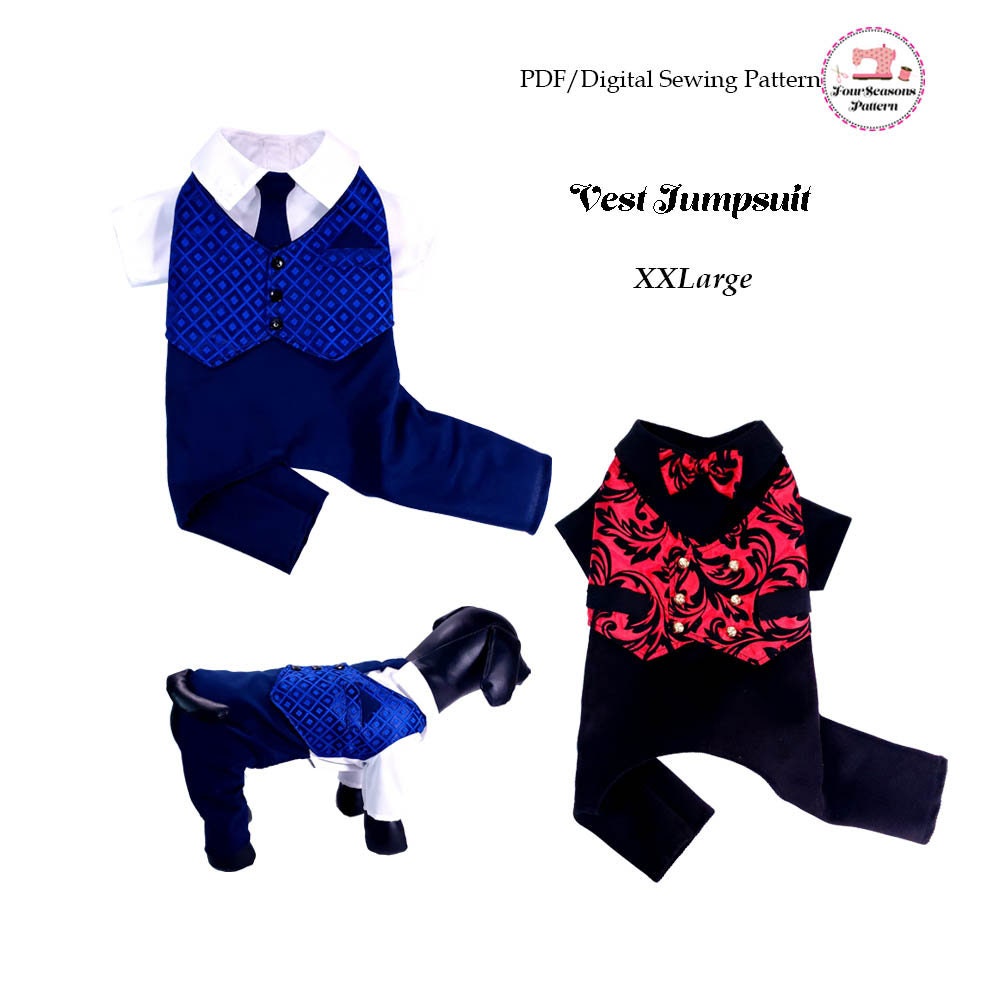 Vest Suit Dog Pattern, Dog Clothes Sewing Pattern, Pdfsewing Pattern ...