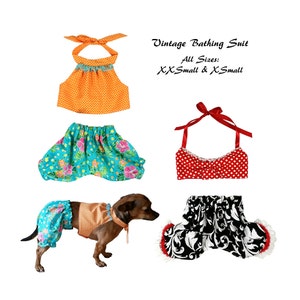 Vintage Dog Bathing Suit Pattern -ALL SIZES- Dog Clothes Sewing Pattern ...