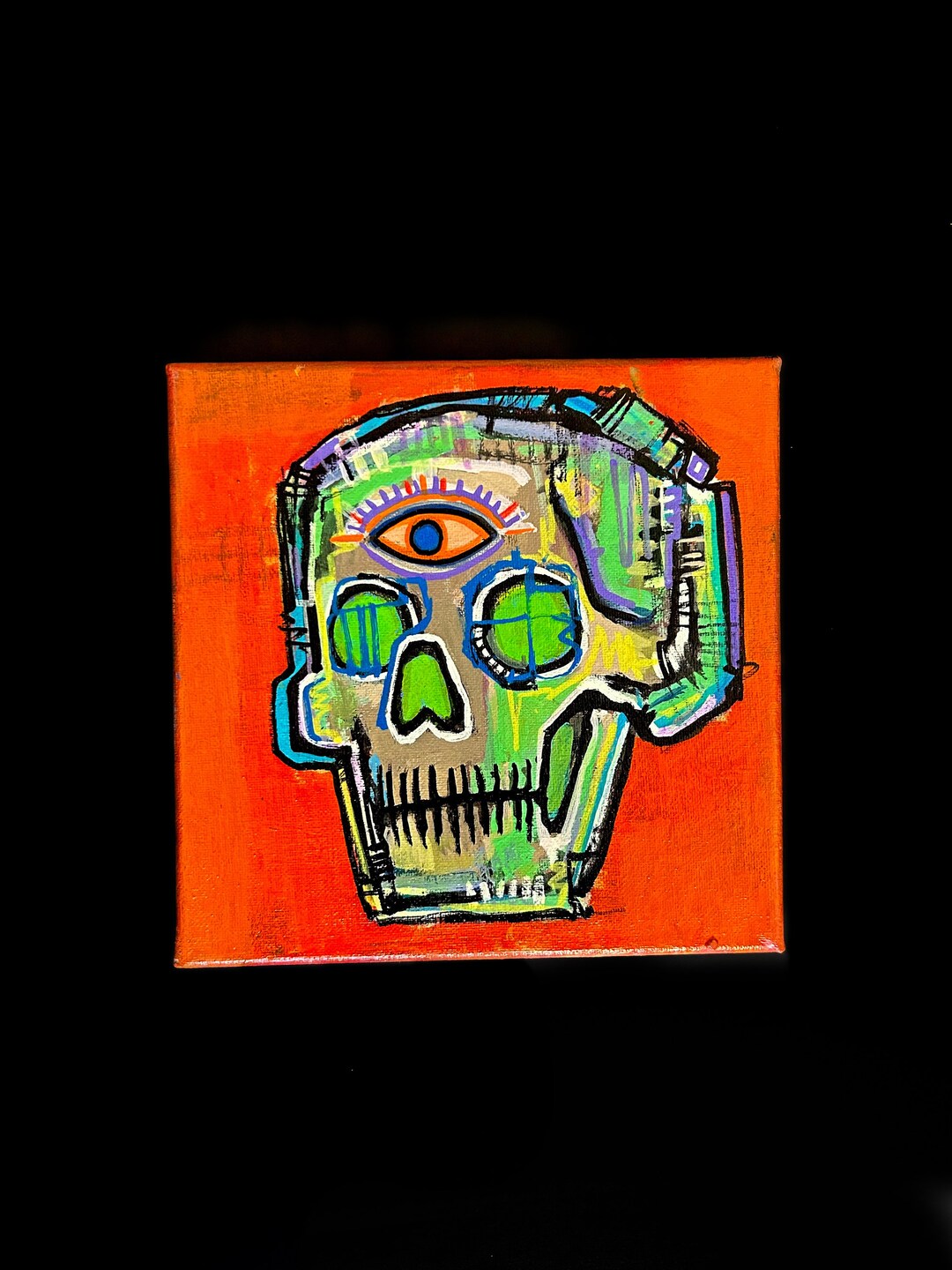 Skull 3RD Eye 8x8 Canvas - Etsy