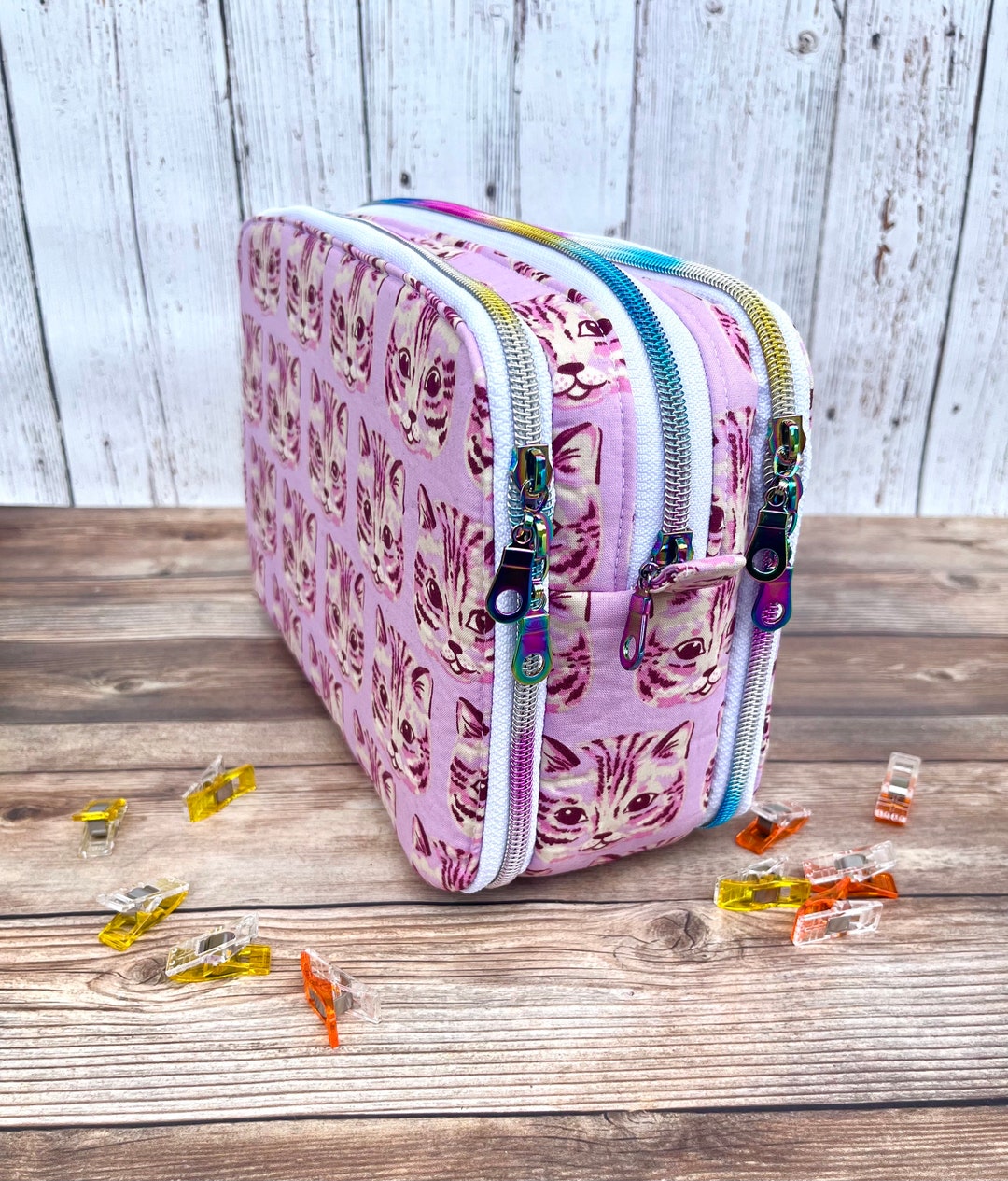 Meow Meow Reading Nook Friesian Pouch, Ruby Star Fabric Triple ...