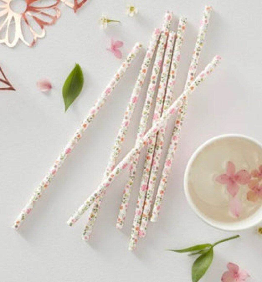 Floral Paper Straws - Etsy
