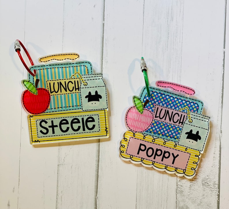 Personalized School Lunch Box Tag: Acrylic Bag Tag for Kids - Etsy