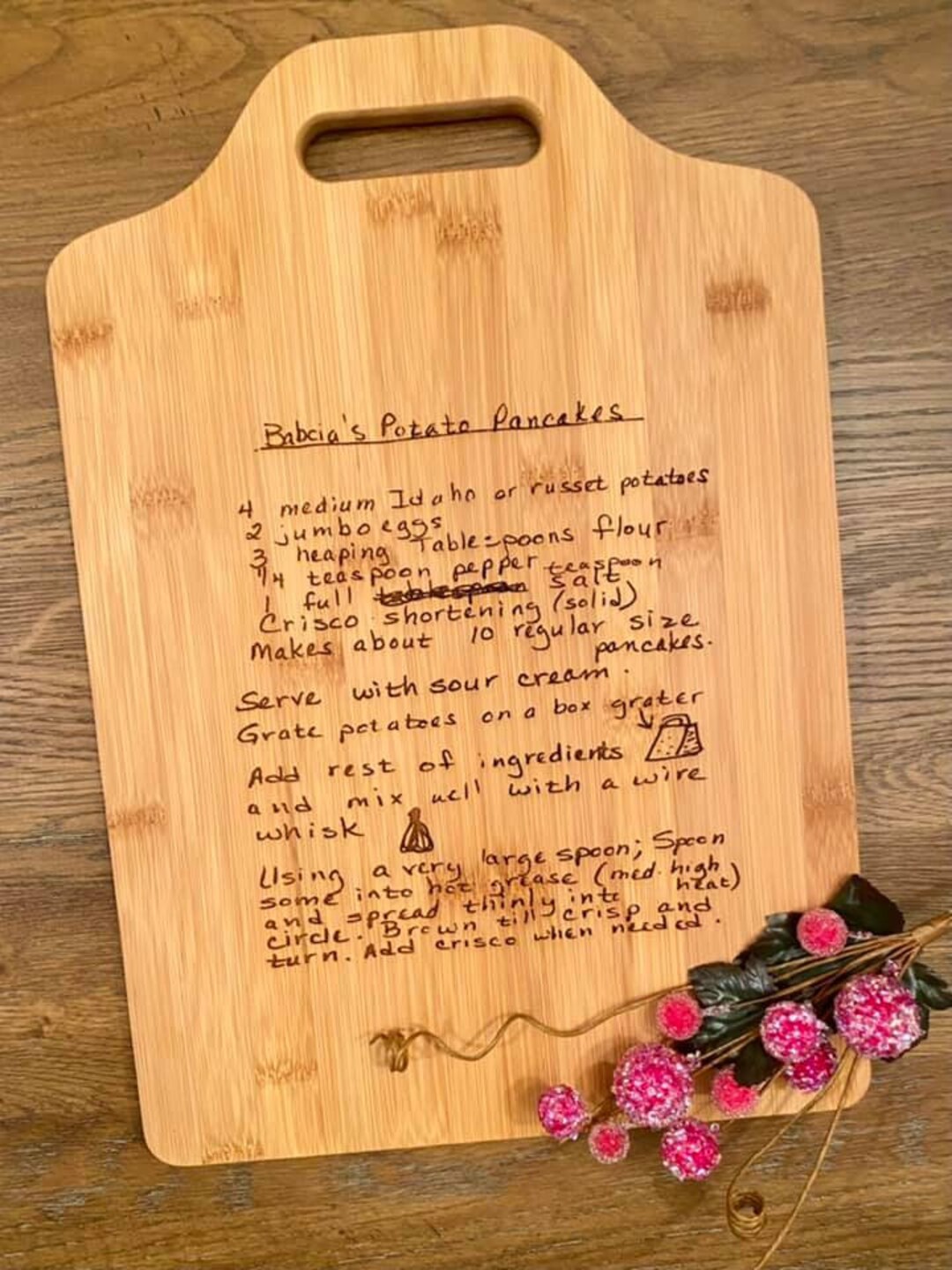 Handwritten Heirloom/custom Engraved Cutting Board/actual Handwriting ...