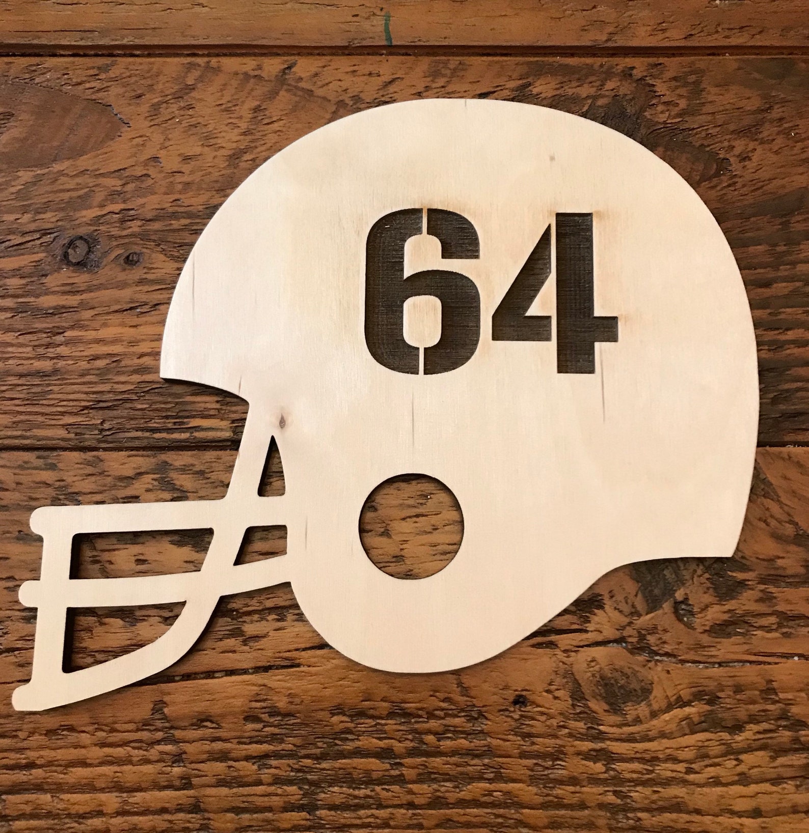 Football Player Helmet Wooden Cutout Shapegift Tags - Etsy