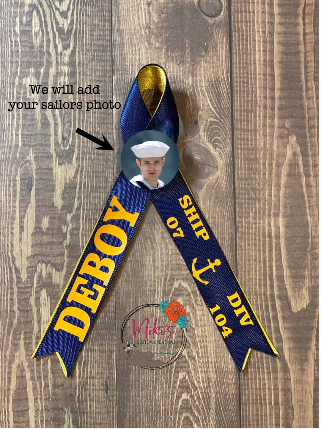 Personalized Navy PIR Graduation Ribbon With Anchor Pin - Etsy