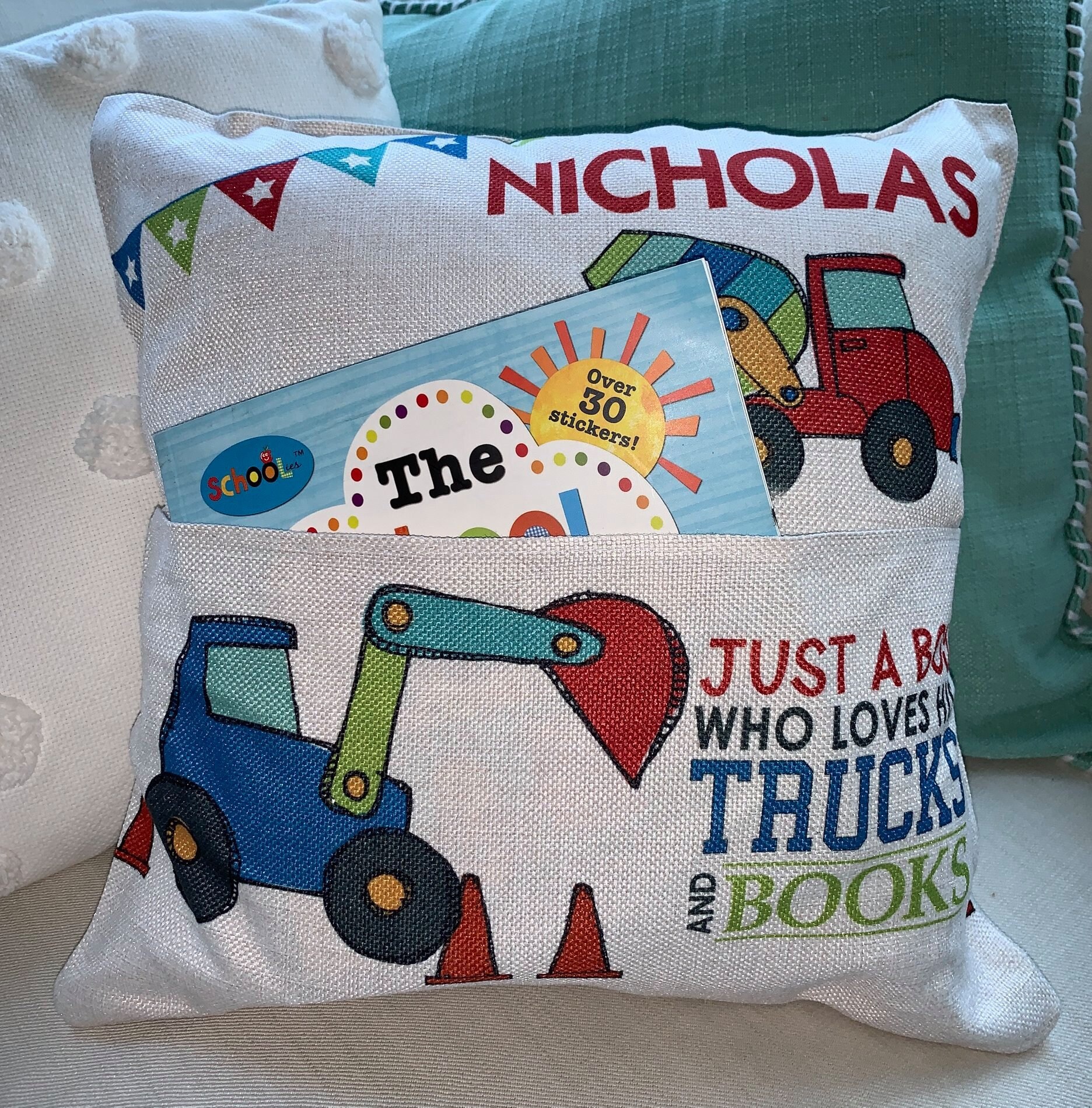Personalized Book Pillow: Children's Reading Pocket Pillow - Etsy