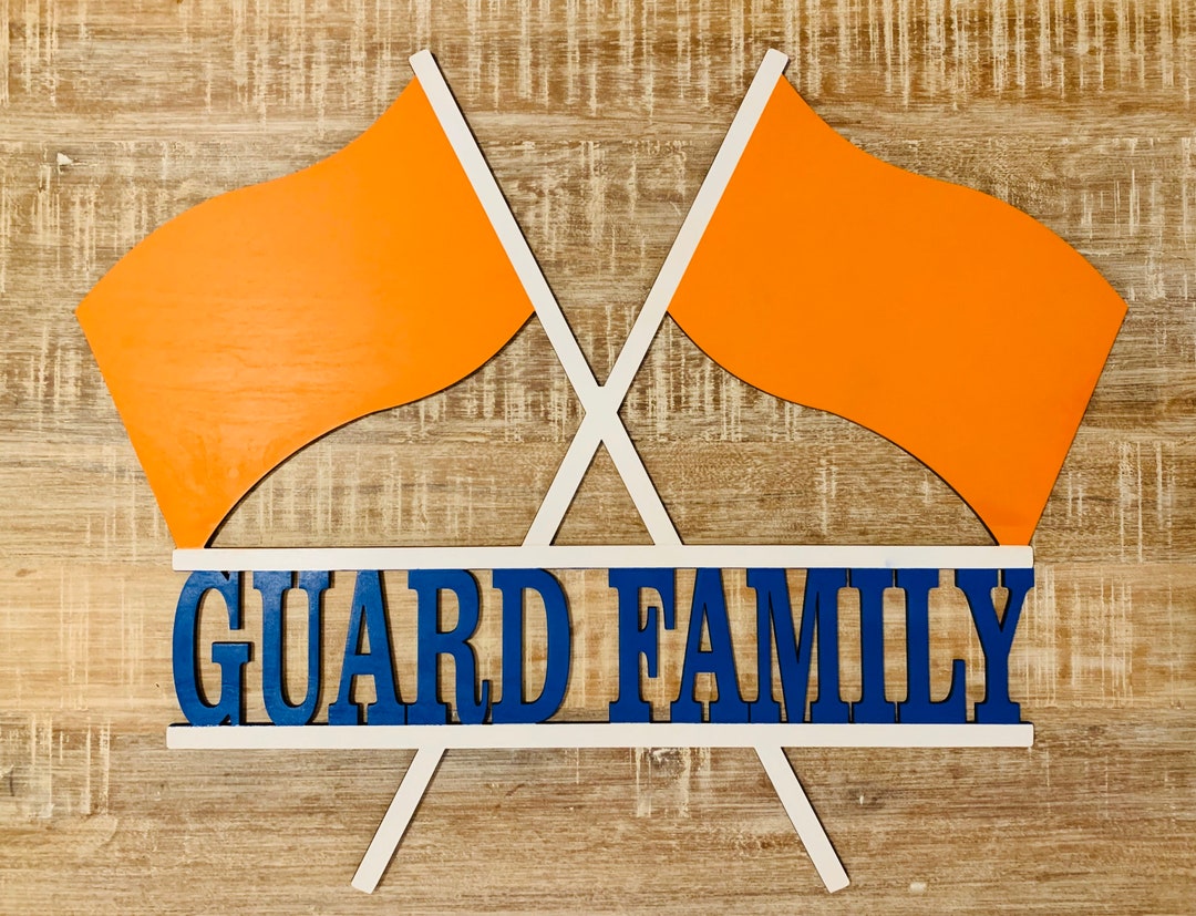 Custom Color Guard Split Name Wood Door Hanger - Etsy