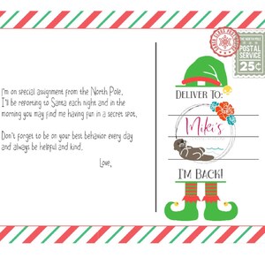 Welcome Back/ Elf/postcard/christmas Elf/christmas Elf Postcard/i'm ...