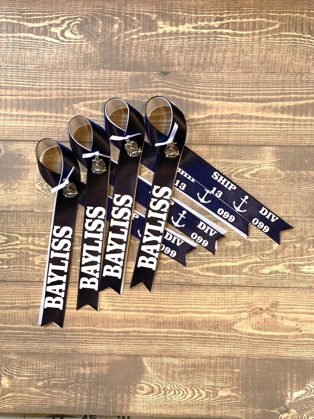 Personalized Navy PIR Graduation Ribbons With Anchor Pin (set of 2) - Etsy