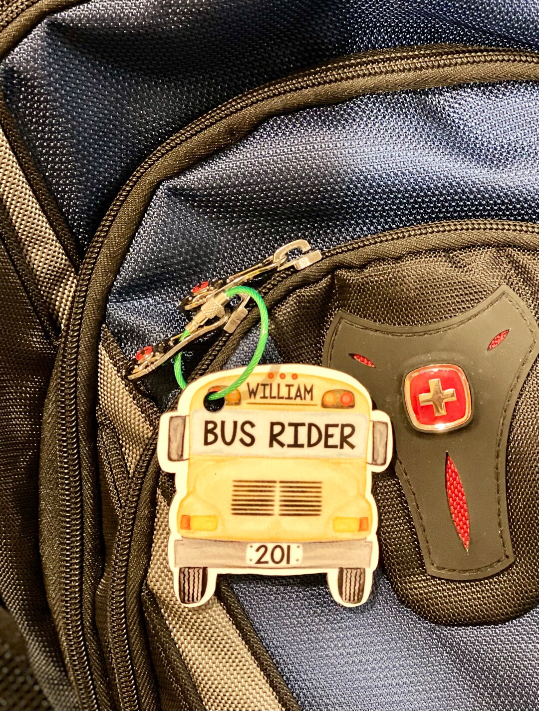 Personalized School Bus Rider ID Bag Tag/ Bus Rider Backpack Tag/bus ...