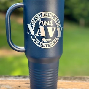 Proud Navy Mom, US Navy Tumbler, Personalized Anchor Tumbler, 20 Oz ...